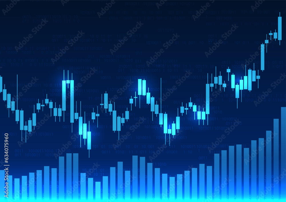 Technology background with price charts used to measure the growth ...