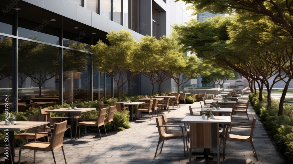 outdoor plaza of a contemporary downtown office building outdoor ...