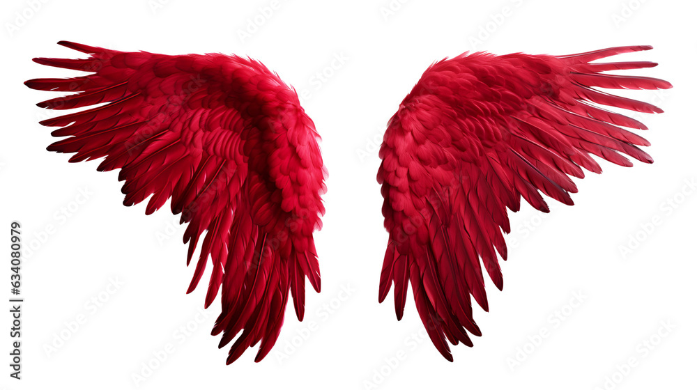 Red angel wings on transparent background PNG Stock Illustration ...