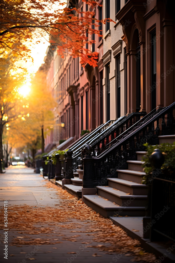 The essence of city living with an iconic urban stoop in New York City ...