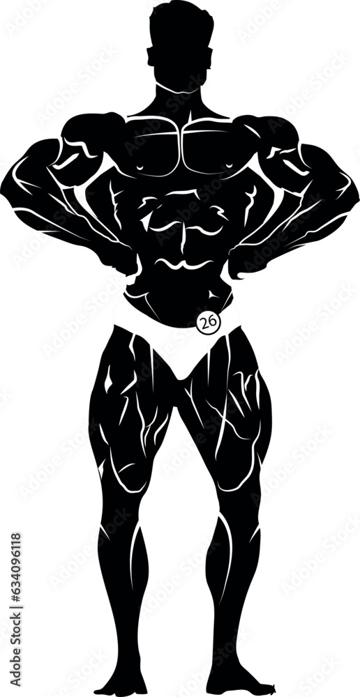 cbum lat pose bodybuilder vector silhouette Stock Vector | Adobe Stock