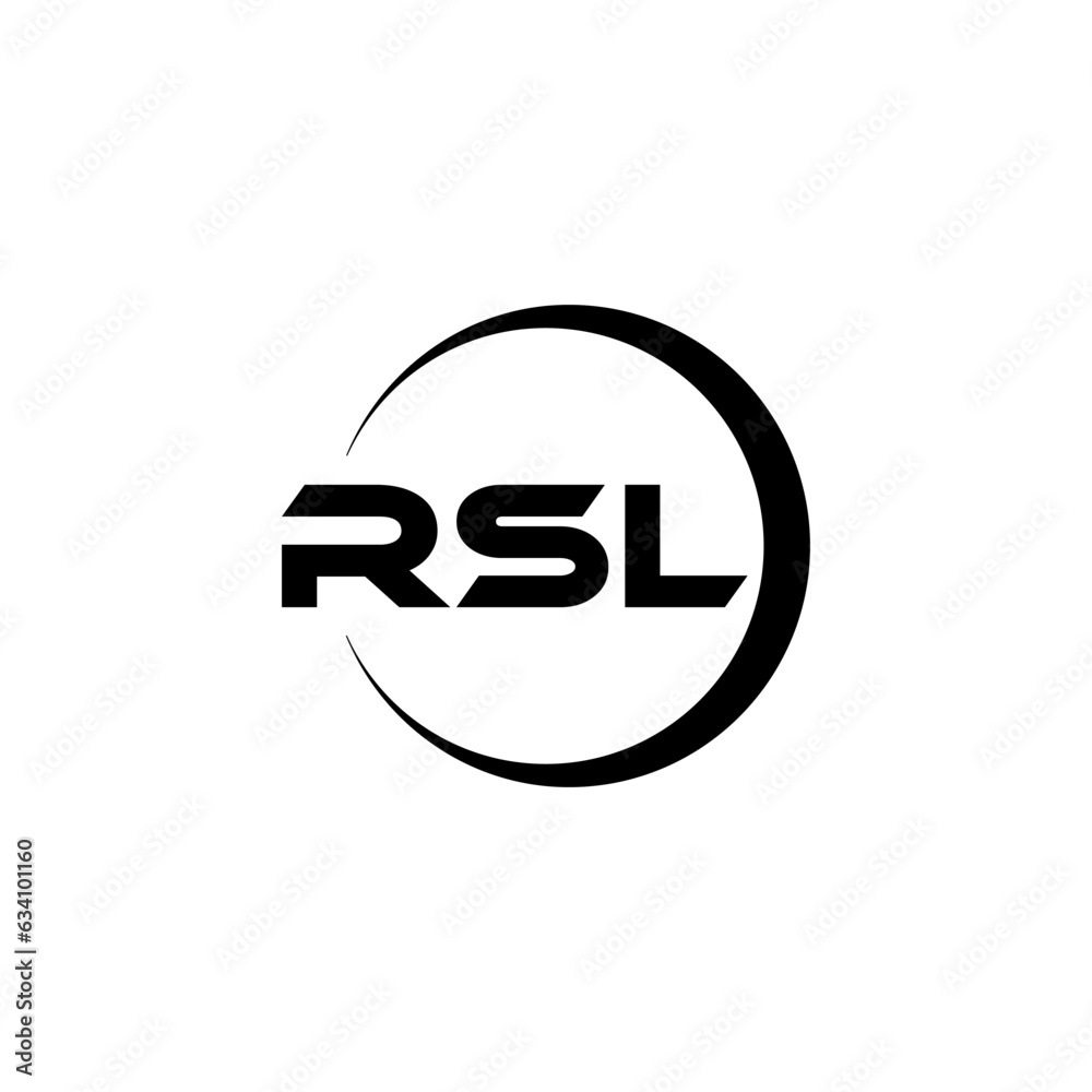 RSL letter logo design with white background in illustrator, cube logo ...