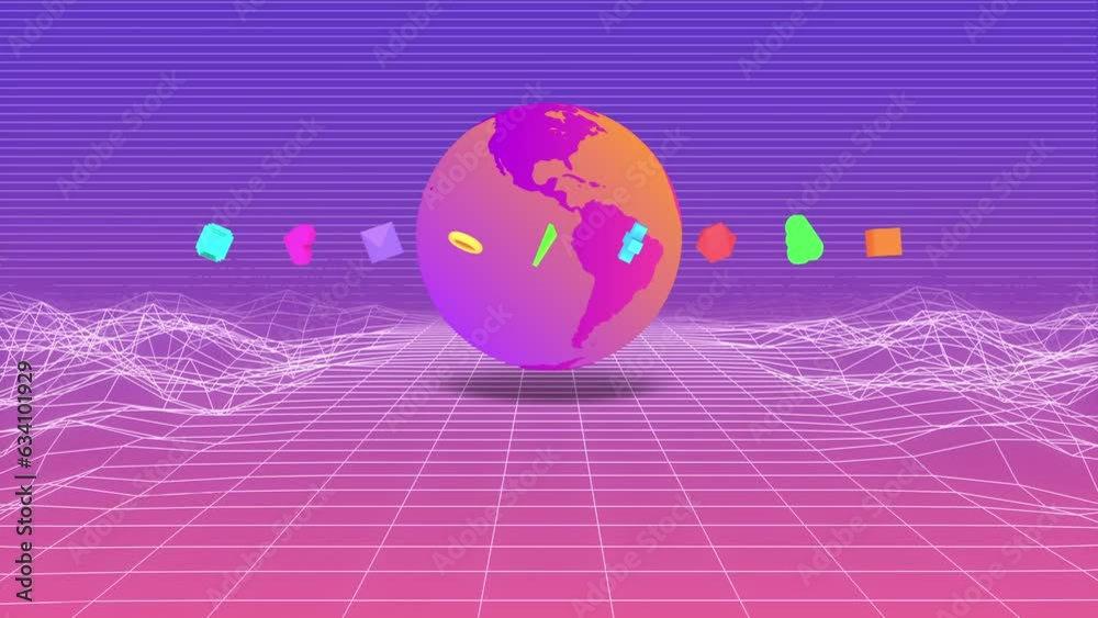 3D futuristic visualisation of metaverse immersive virtual world with ...