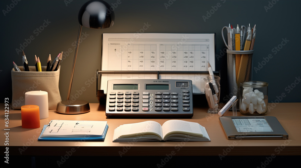 knolling, Desk Organizer: A well-organized desk with a lamp, sticky ...