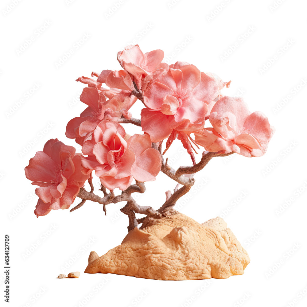 Crystal aggregate of a mineral in dry areas isolated on transparent ...