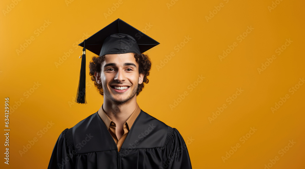 Gratuated Student against a Solid Color Background - AI Generated Stock ...
