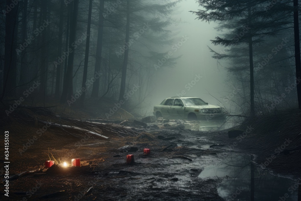 Detectives are collecting evidence in a crime scene. Forensic ...