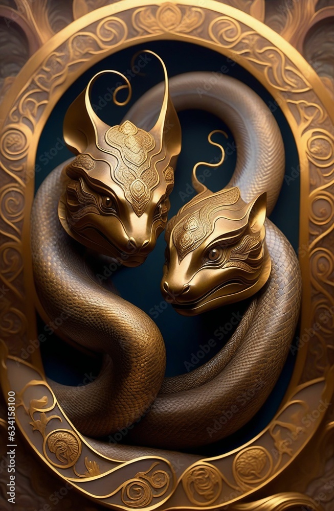 Naga - A serpent-like creature that is often depicted with the head of ...