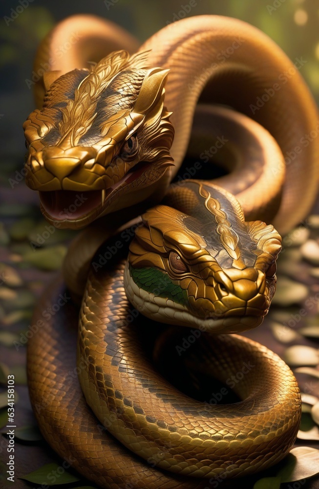 Naga - A serpent-like creature that is often depicted with the head of ...