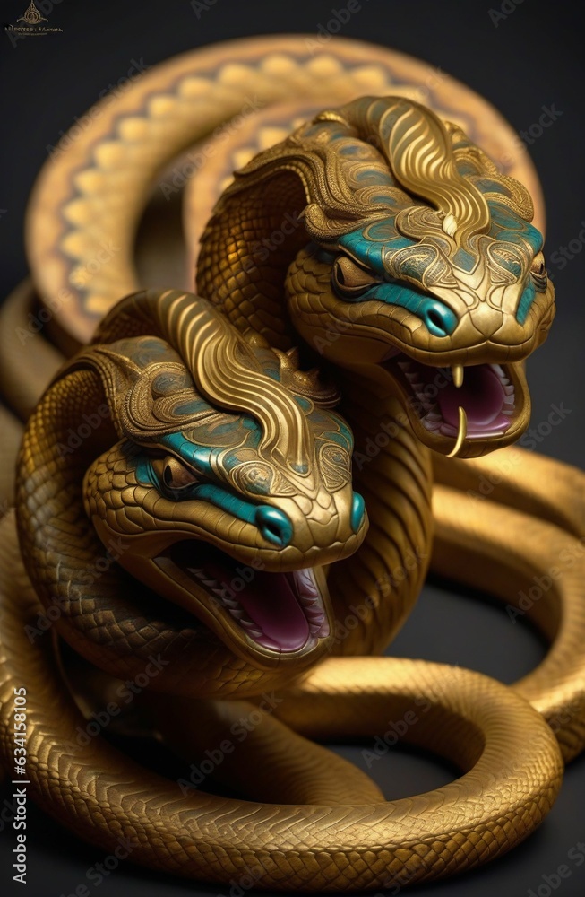 Naga - A serpent-like creature that is often depicted with the head of ...