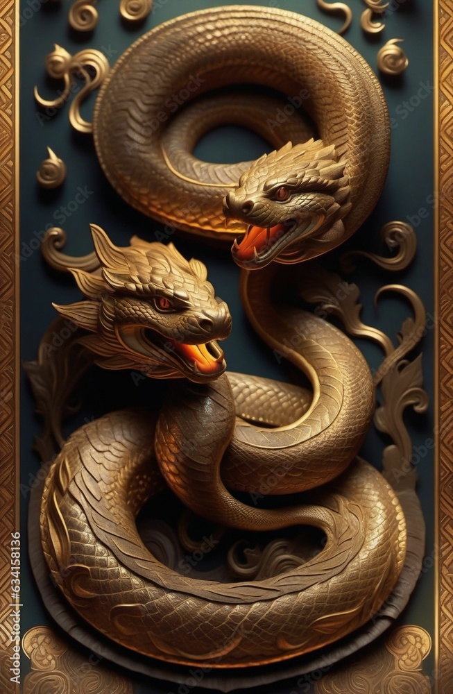 Naga - A serpent-like creature that is often depicted with the head of ...