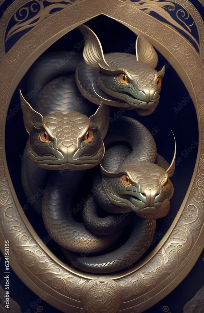 Naga - A serpent-like creature that is often depicted with the head of ...