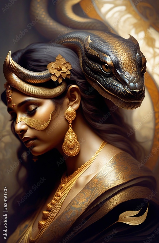 Fotka „Naga - A serpent-like creature that is often depicted with the ...