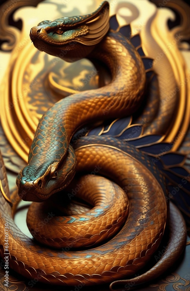 Naga - A serpent-like creature that is often depicted with the head of ...