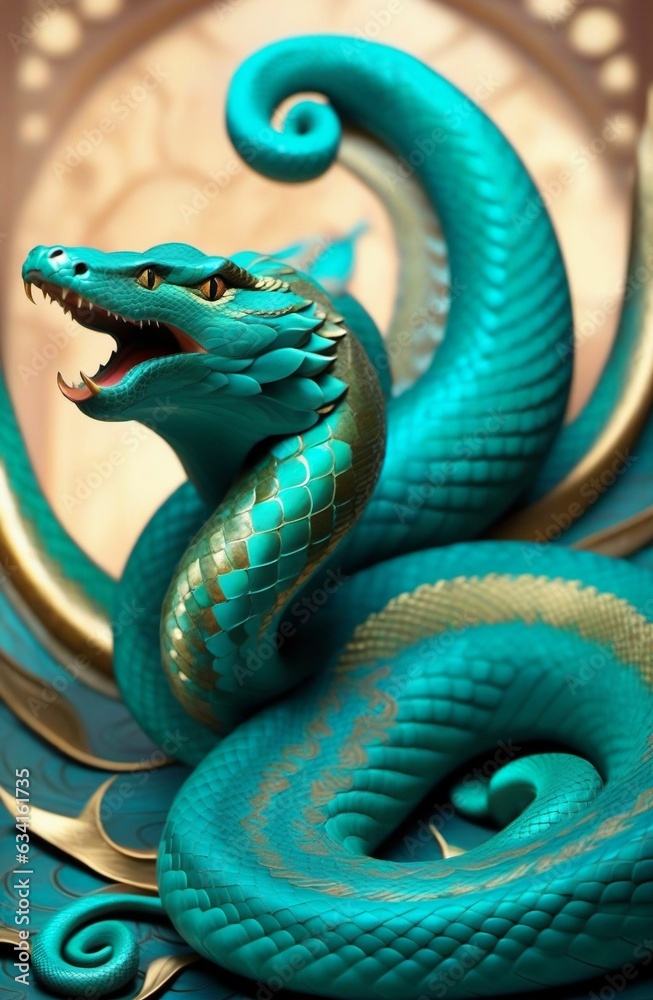 Naga - A serpent-like creature that is often depicted with the head of ...