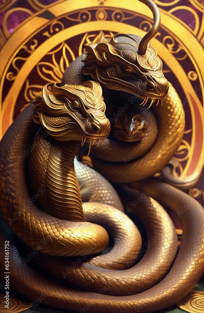 Naga - A serpent-like creature that is often depicted with the head of ...