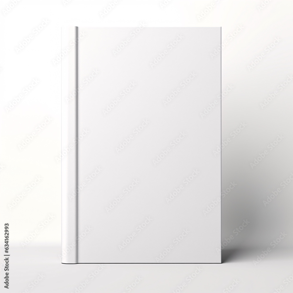 Blank vertical book cover mockup template with pages in front side ...