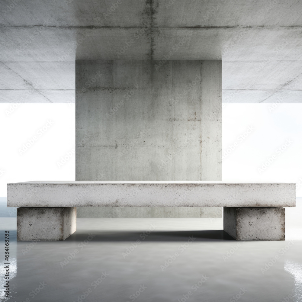 Rebarreinforced concrete beams forming a bridge Minimalist mockup for ...