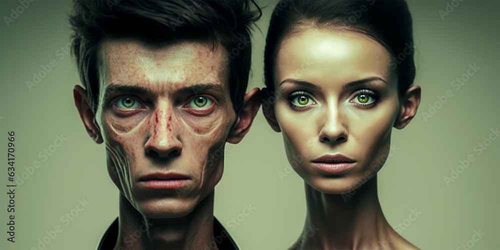 Characters with unique and distinctive features, including long necks ...