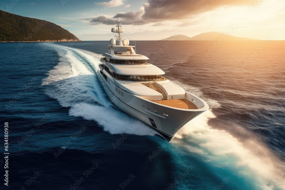 Luxury Yacht in the Ocean Opulent Maritime Experience Stock Photo ...