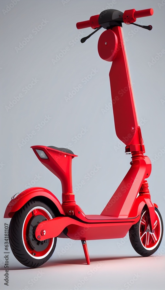 red electric scooter, white background, red gradient, Photo in high ...
