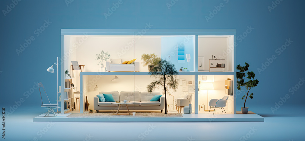 interior of the house, glazed home, orignal banner for real estate ...