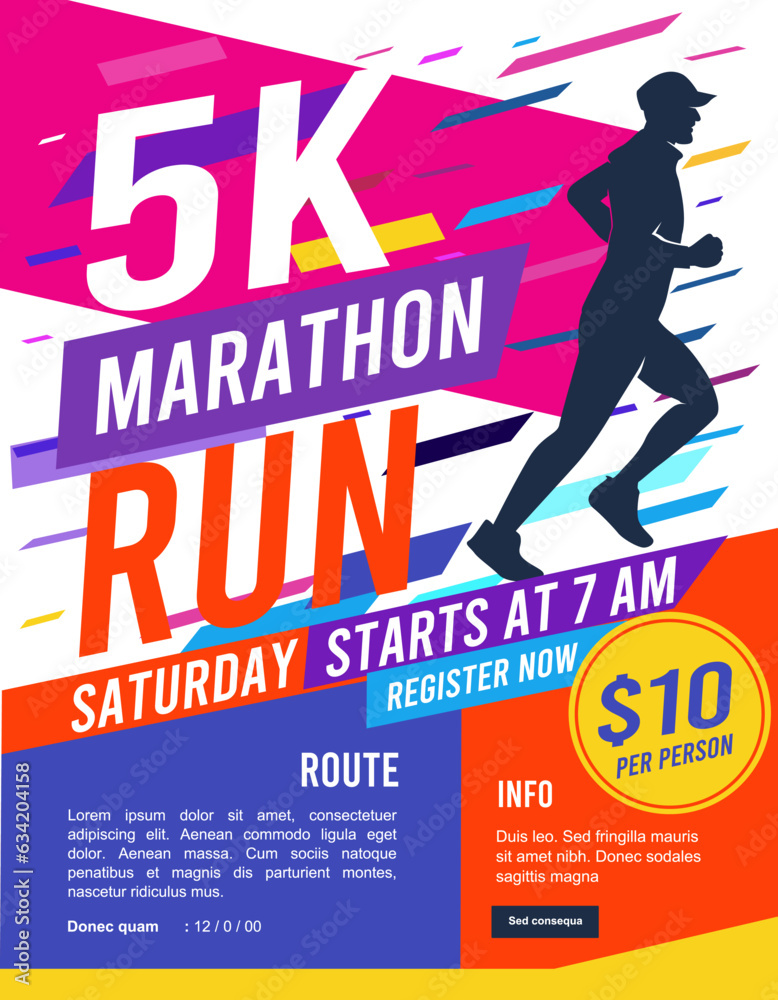 Great elegant vector editable marathon poster design for your marathon ...