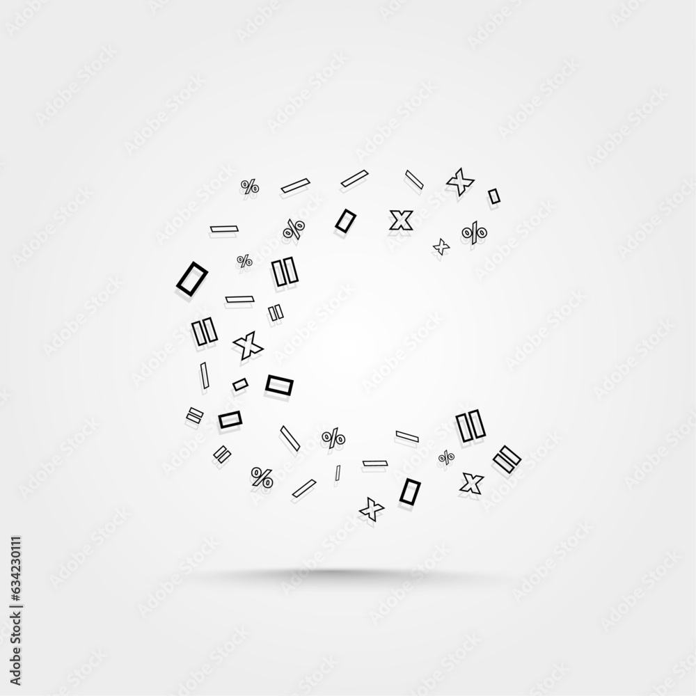 Pattern letter c logo with mathematics set symbols Stock Vector | Adobe ...