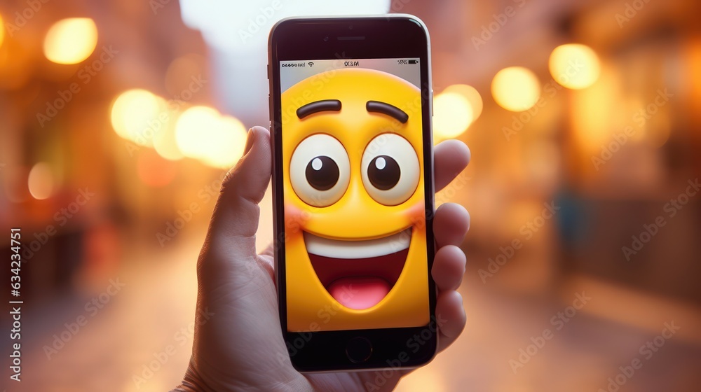Connecting Through Emotions: A Smartphone's Smile Emoji Reflecting the ...