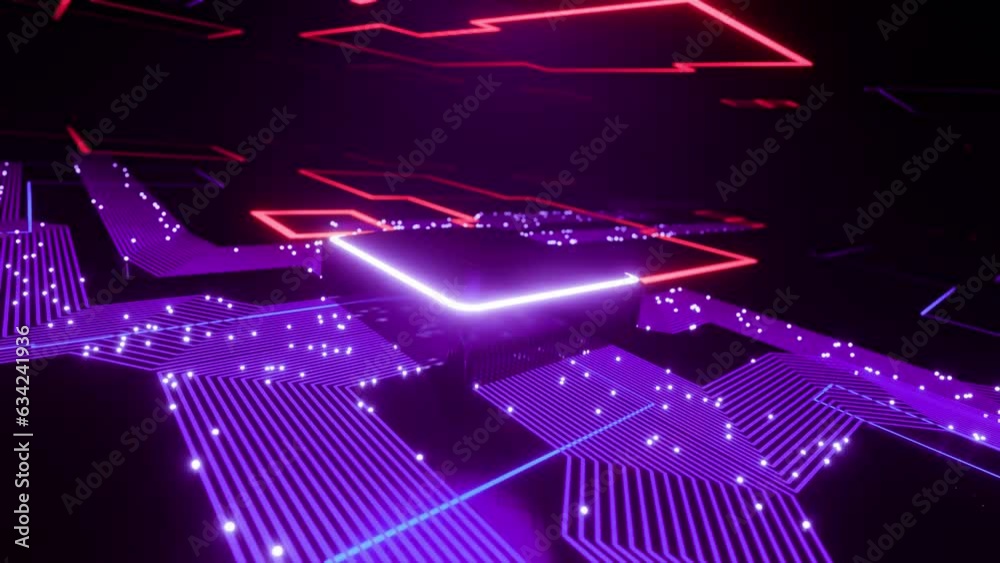 Concept animation shows the process of turning on the CPU in the ...