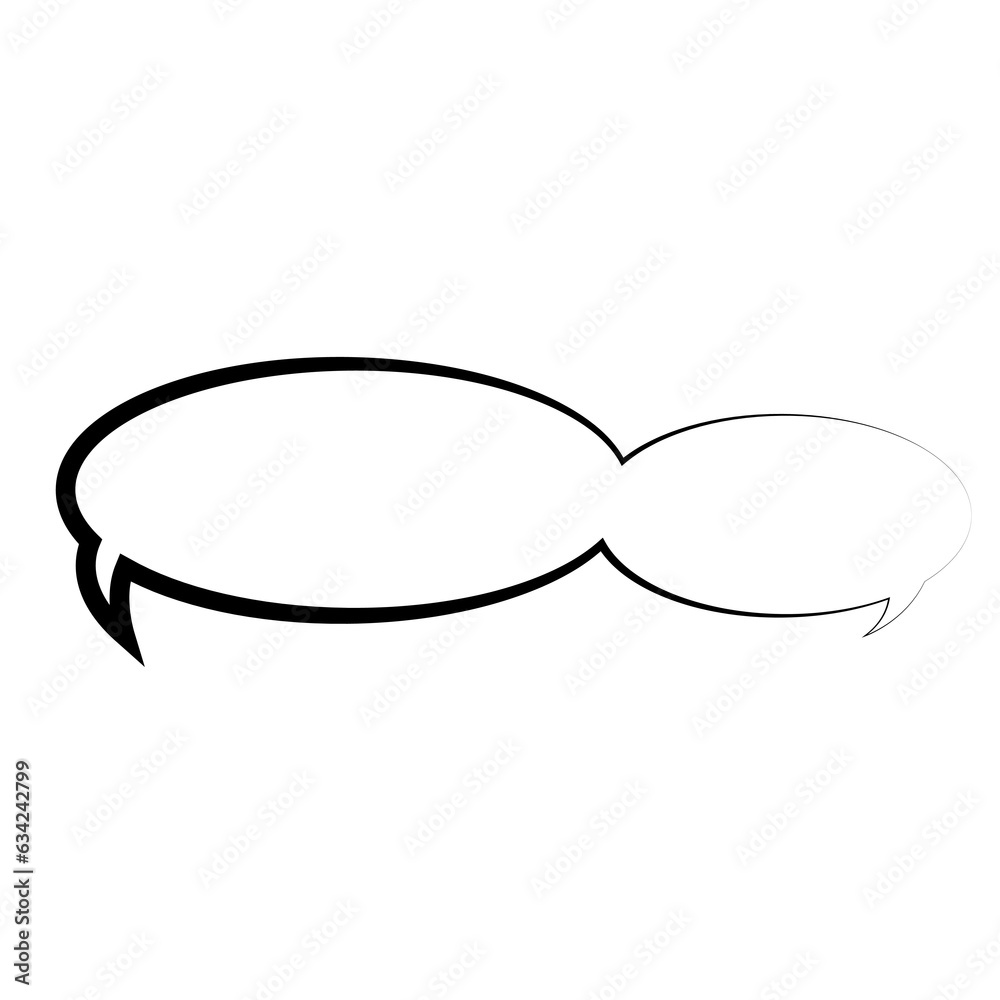 Digital png illustration of two joined blank white speech bubbles on ...