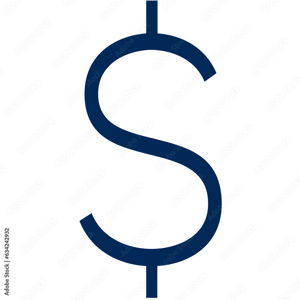 Digital png illustration of simplified blue dollar symbol on ...
