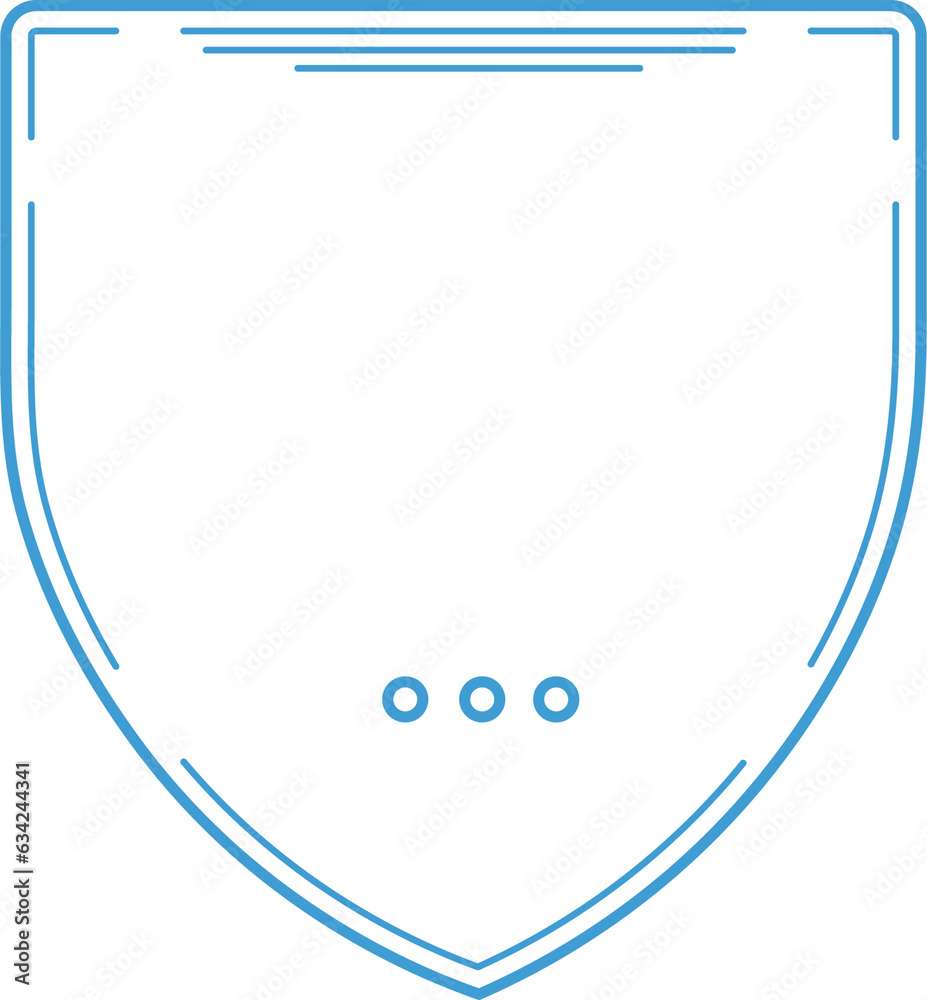 Digital png illustration of blue shield outline on transparent ...