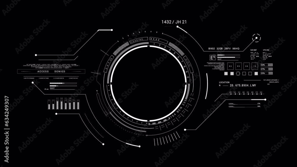 PNG Alpha. looping digital technological HUD UI template. Robotics ...