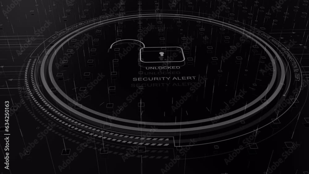 Password Lock.Fingerprint scanner. Technological UI HUD stealing data, access and programming ...