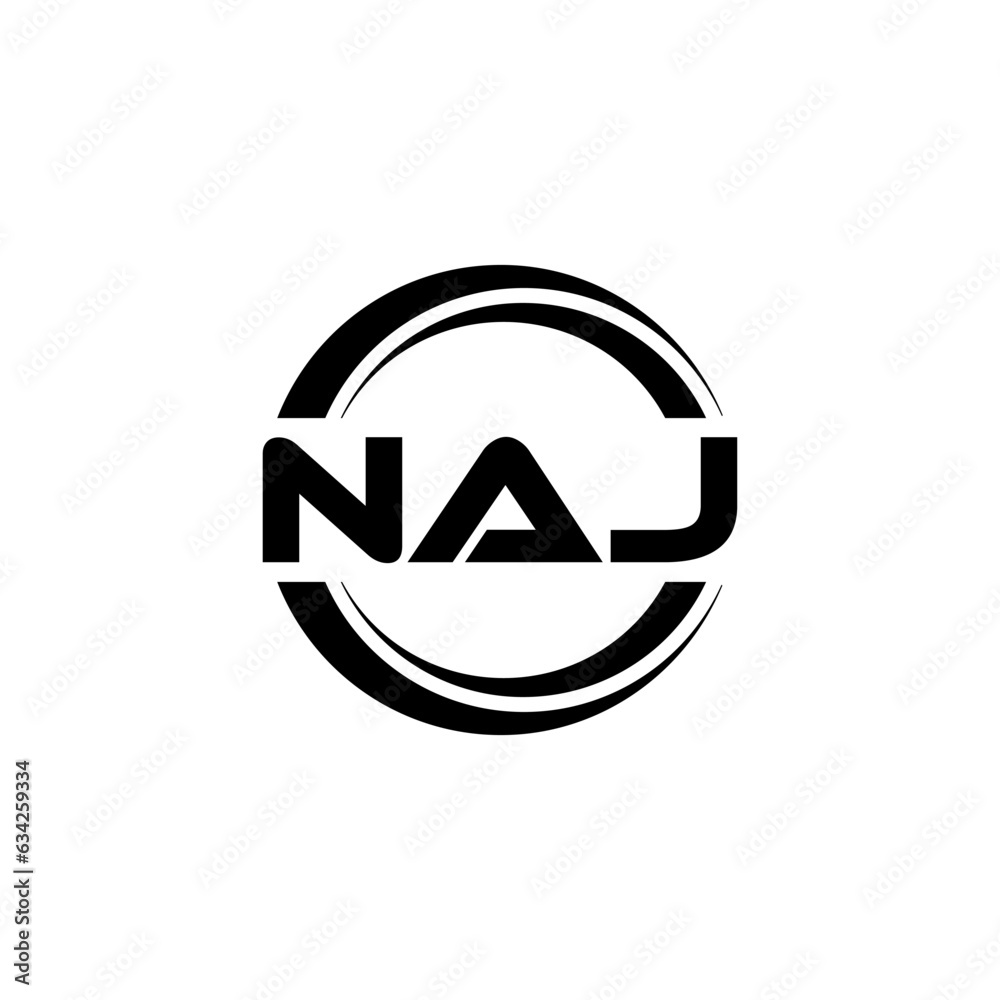 NAJ letter logo design with white background in illustrator, vector ...