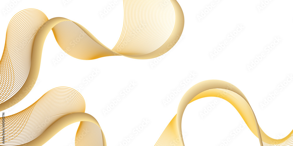 abstract gold wave lines on white background. Luxury shiny gold wave ...
