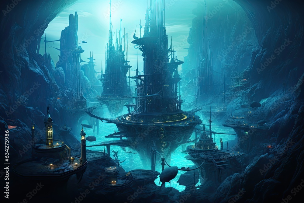 Fantasy fantasy world. 3D illustration. Fantasy landscape. Fantasy ...