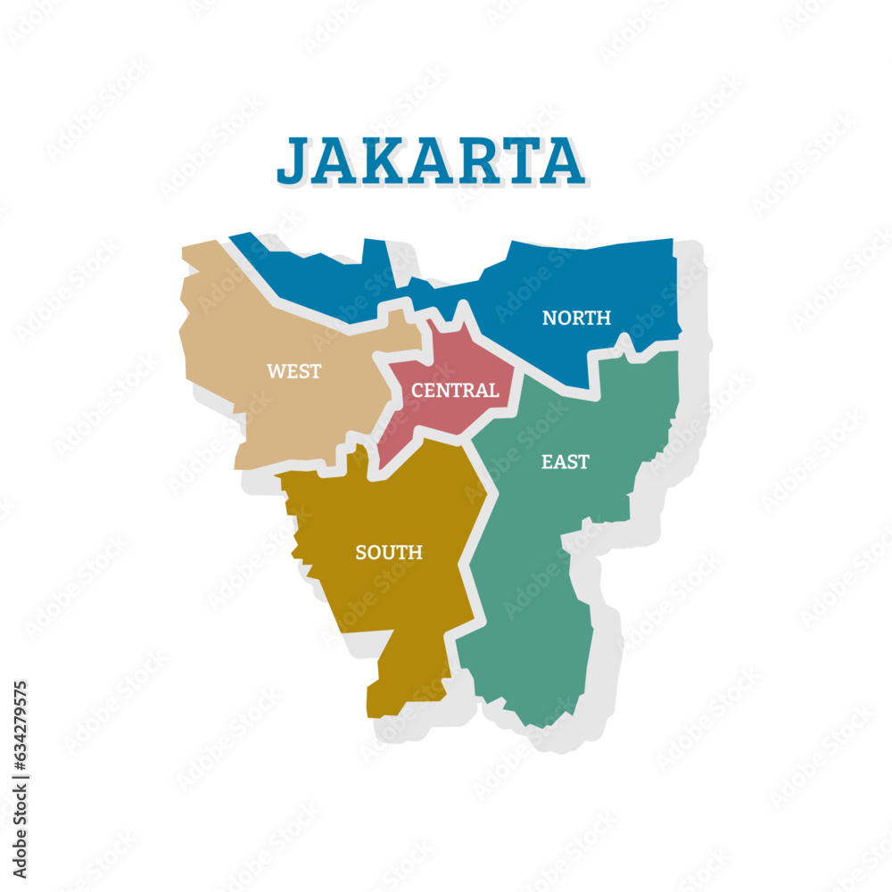 Map of the Province of Jakarta, administrative and political map ...