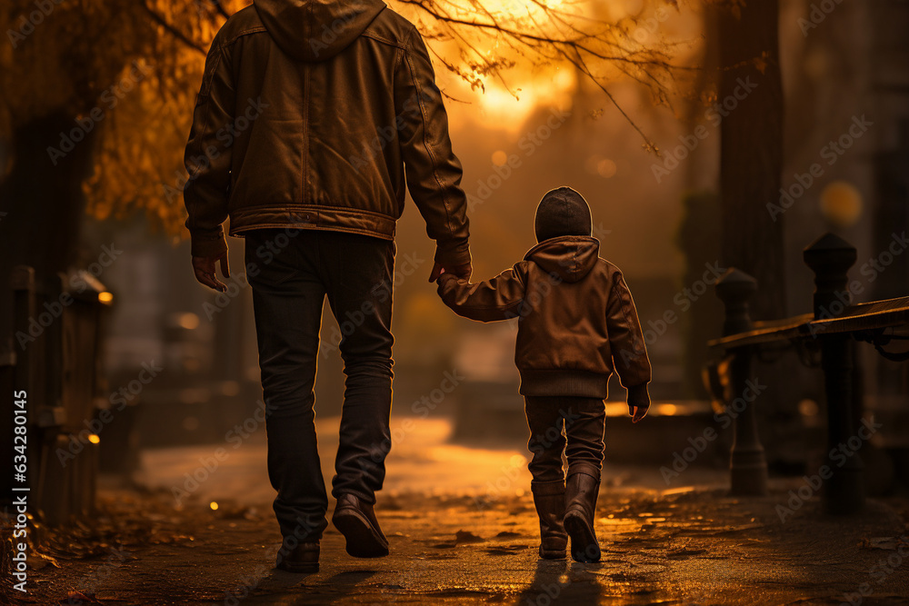 parent's hand gently holding their child's palm during the walk ...