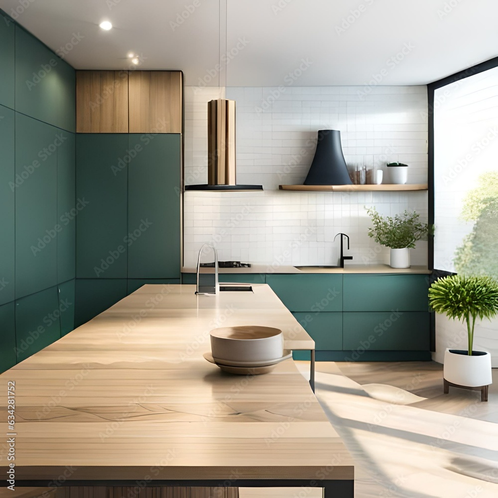 Minimal cozy counter mockup design for product presentation background ...