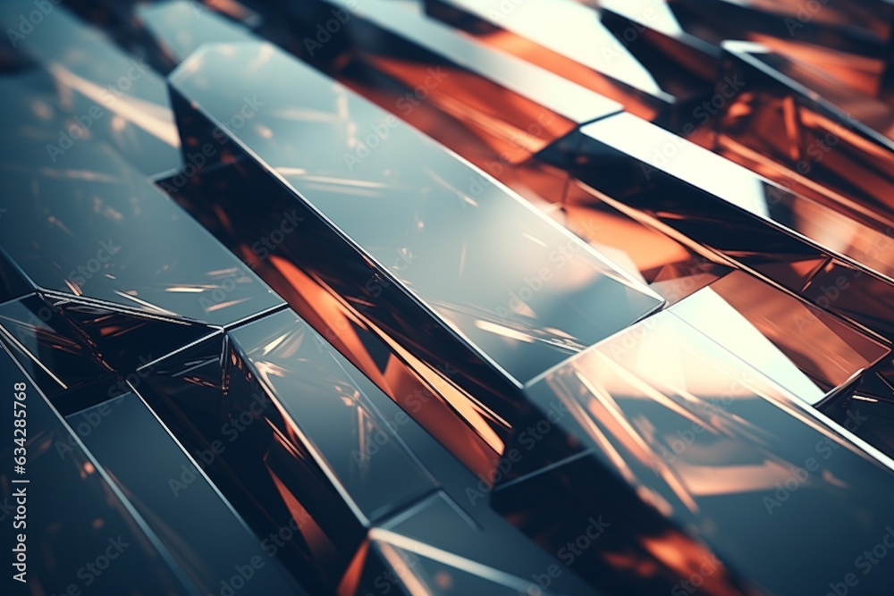 3D glass texture reflection. Transparent mirror abstract background ...