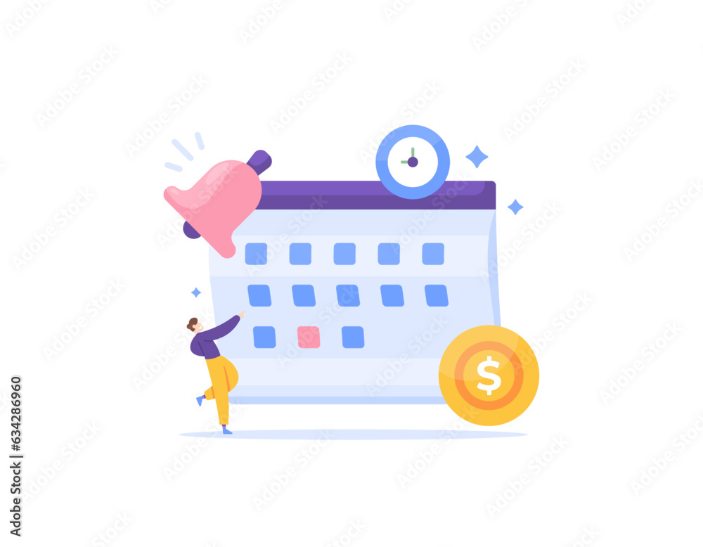 monthly billing notification. schedule reminders or payment dates ...