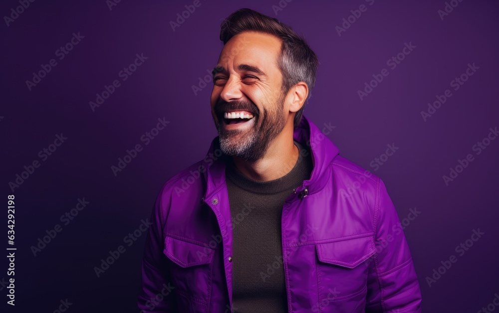 Happy ultra young handsome man, who is smiling and laughing, wearing ...