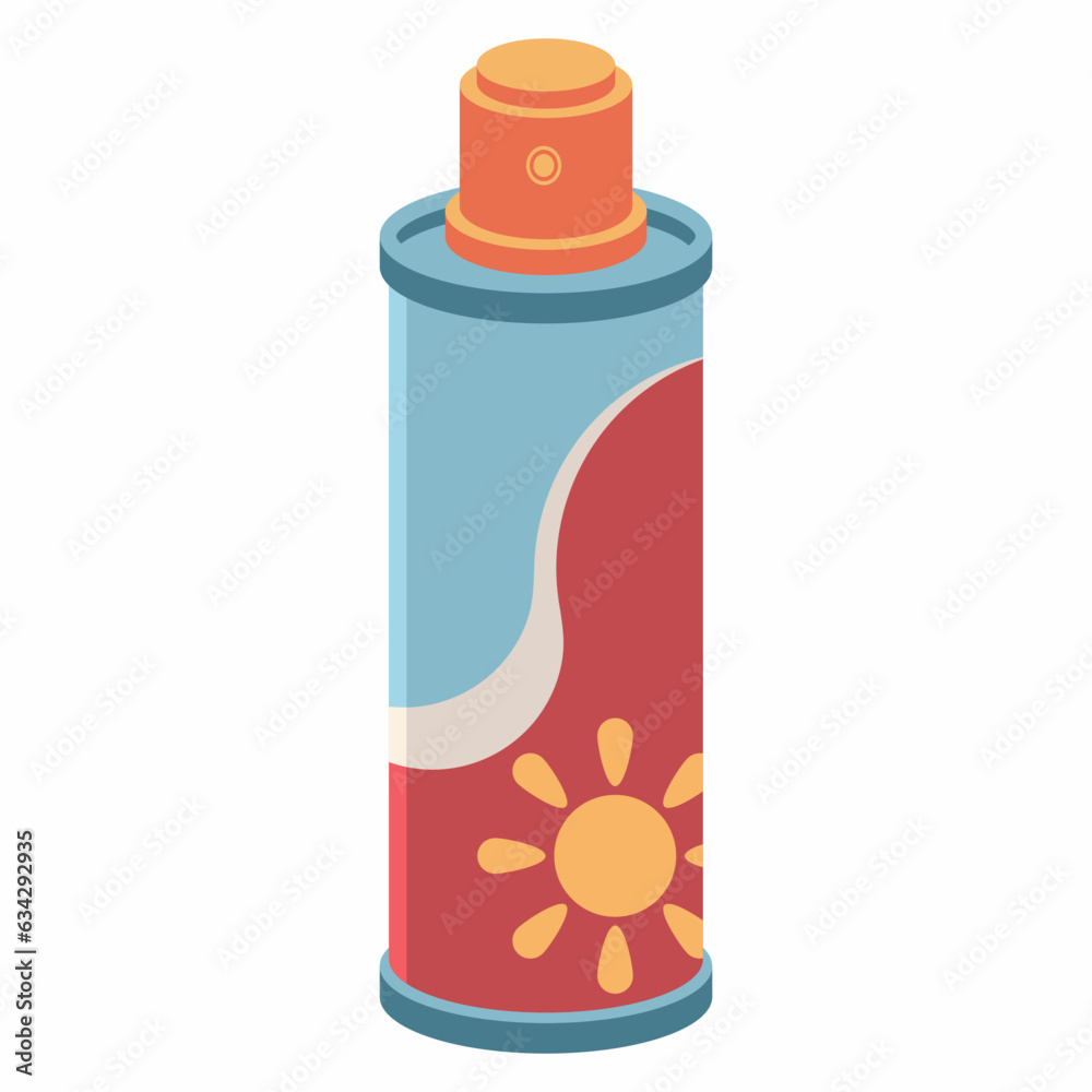 Sunscreen spray vector cartoon illustration isolated on a white ...