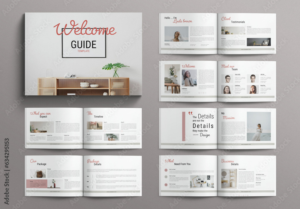 Welcome Guide Template Magazine Layout Landscape Stock 템플릿 | Adobe Stock