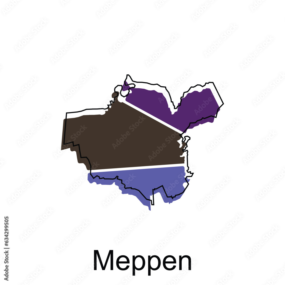 Meppen City of Germany map vector illustration, vector template with ...