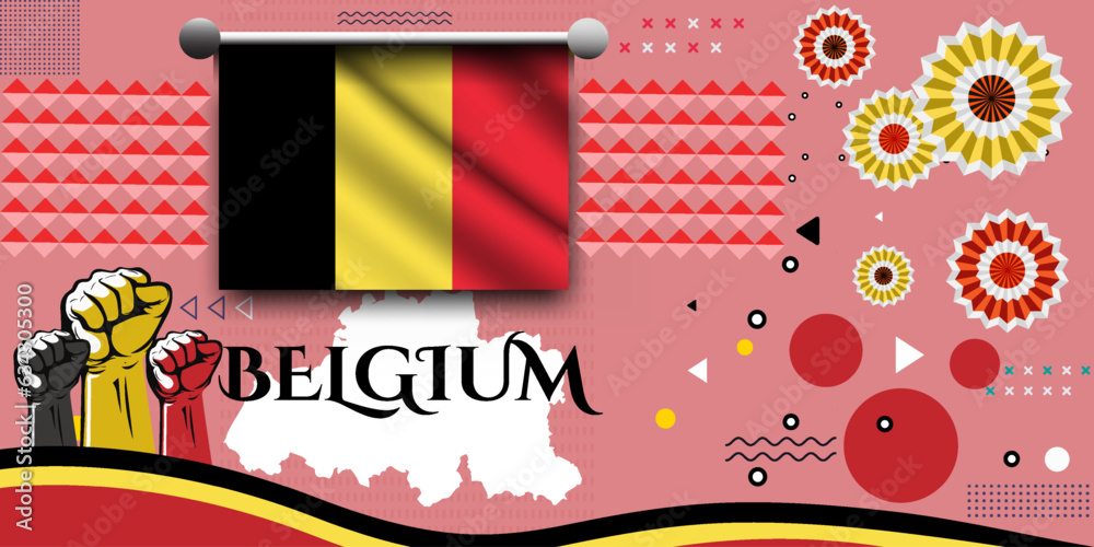 Belgium banner for national day with abstract modern design. Belgium ...