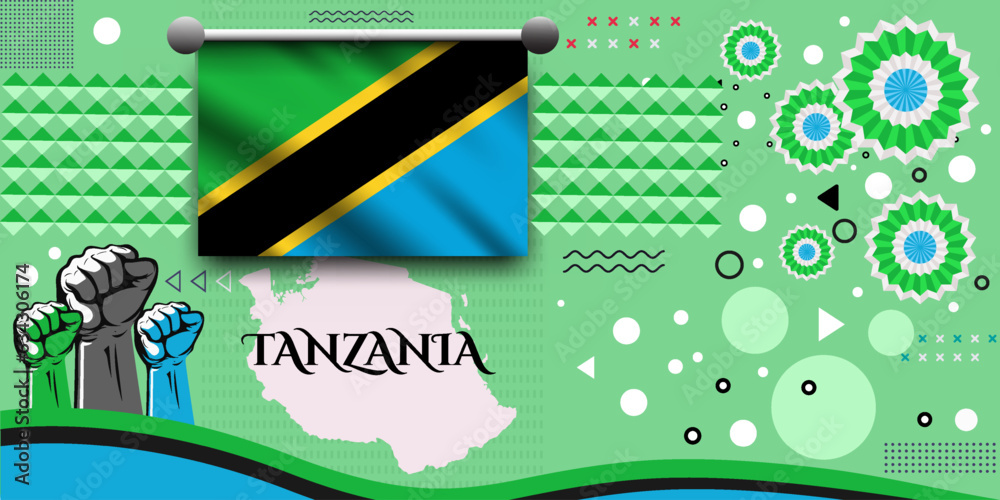 tanzania banner for national day with abstract modern design.tanzania ...