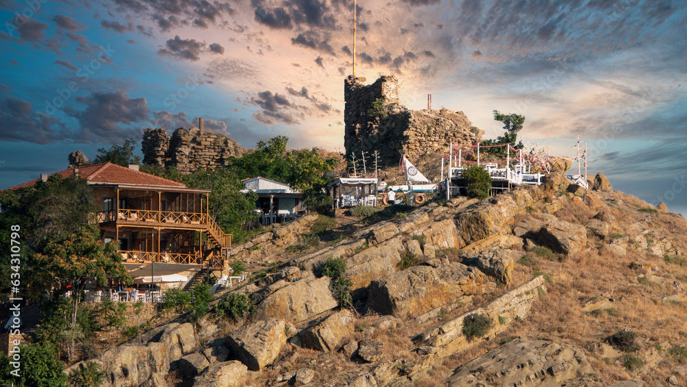 Gokceada,Canakkale,August 8, 2023: "Poseidon" Fish restaurant near ...